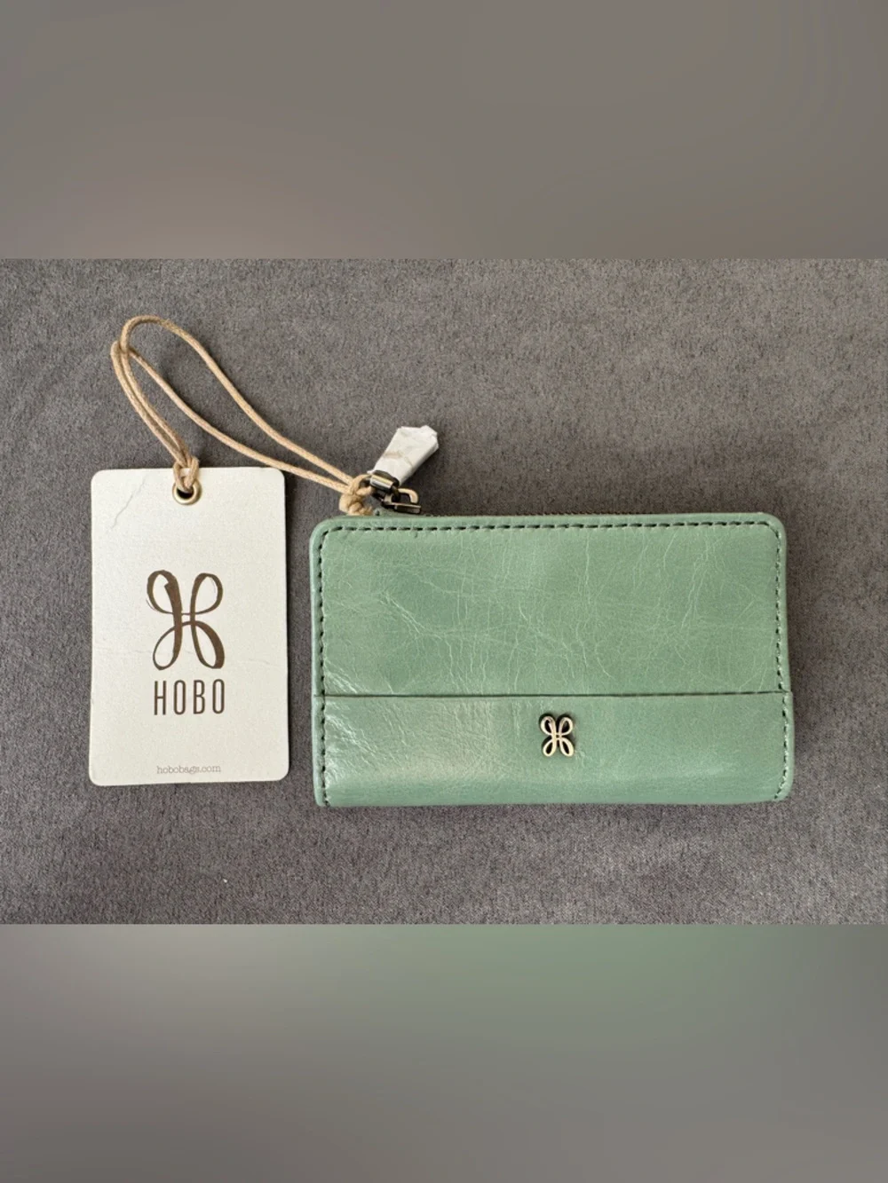 HOBO | Bags | Hobo Jill Card Case Jade Green Leather Key Ring Wallet ...